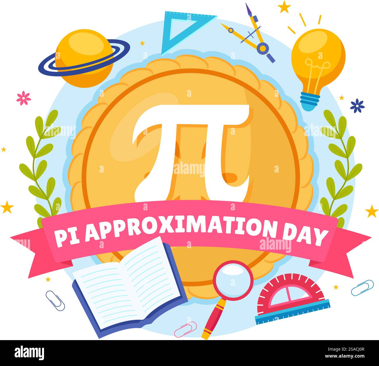 Pi Approximation Day Vector Illustration on July 22 with Mathematical ...