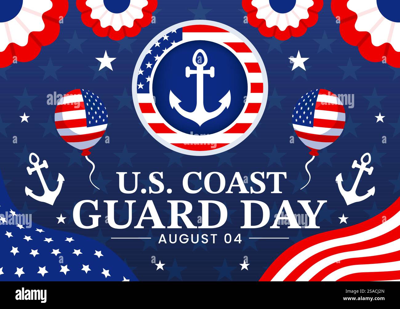 United States Coast Guard Day Vector Illustration on August 4 with ...