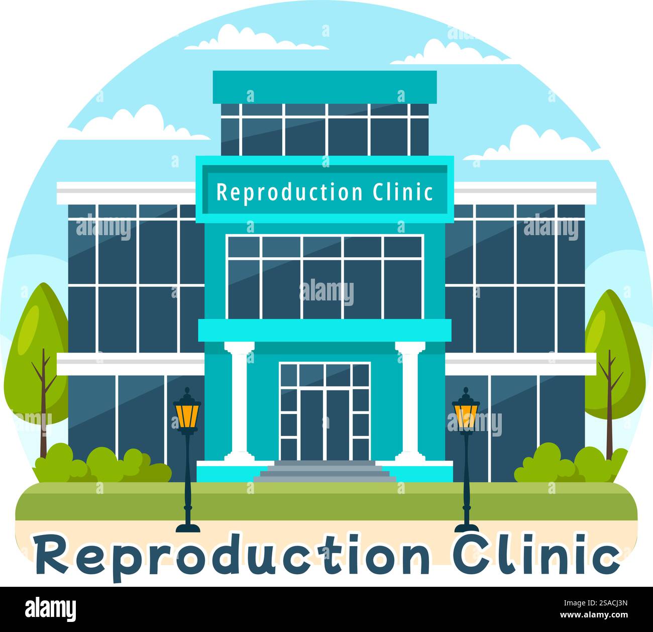 Reproduction Clinic Vector Illustration featuring Assisted Reproductive ...