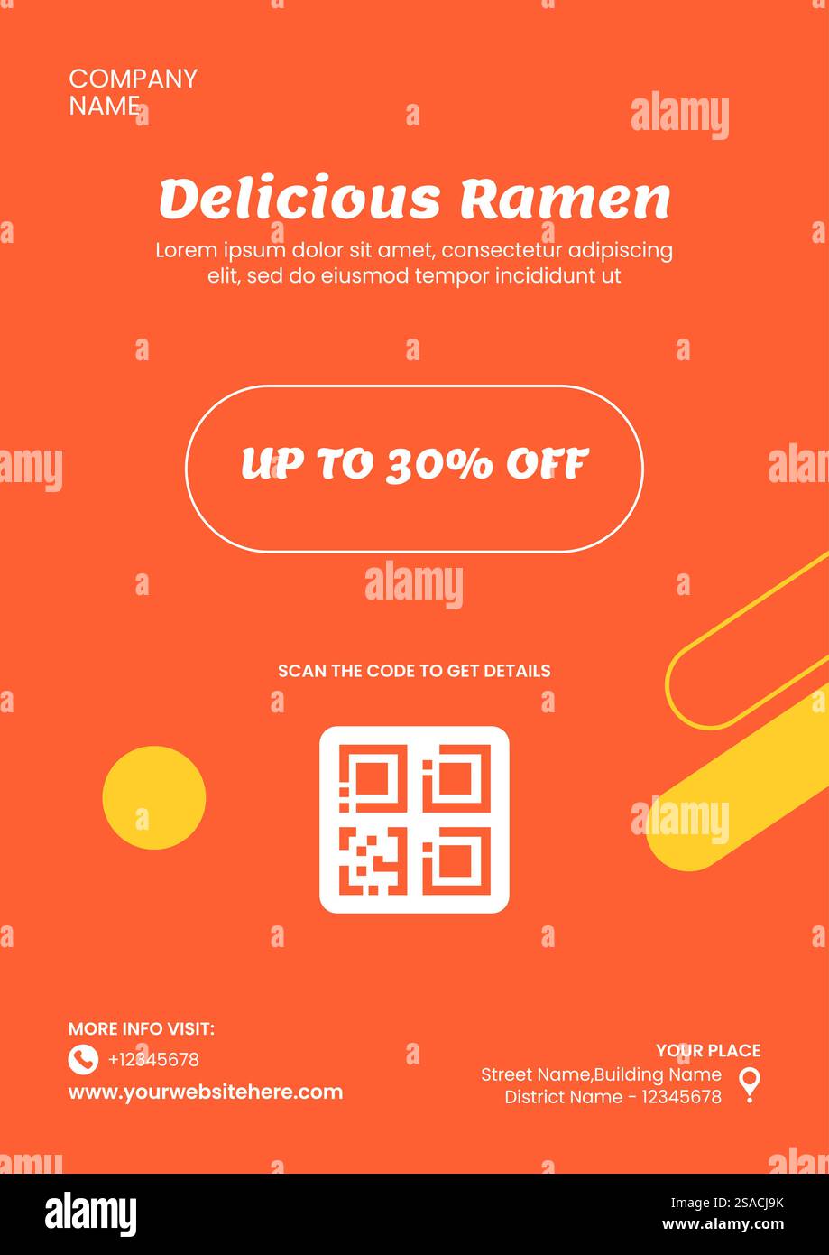 Ramen Japanese Food Flyer Flat Cartoon Hand Drawn Templates Background ...