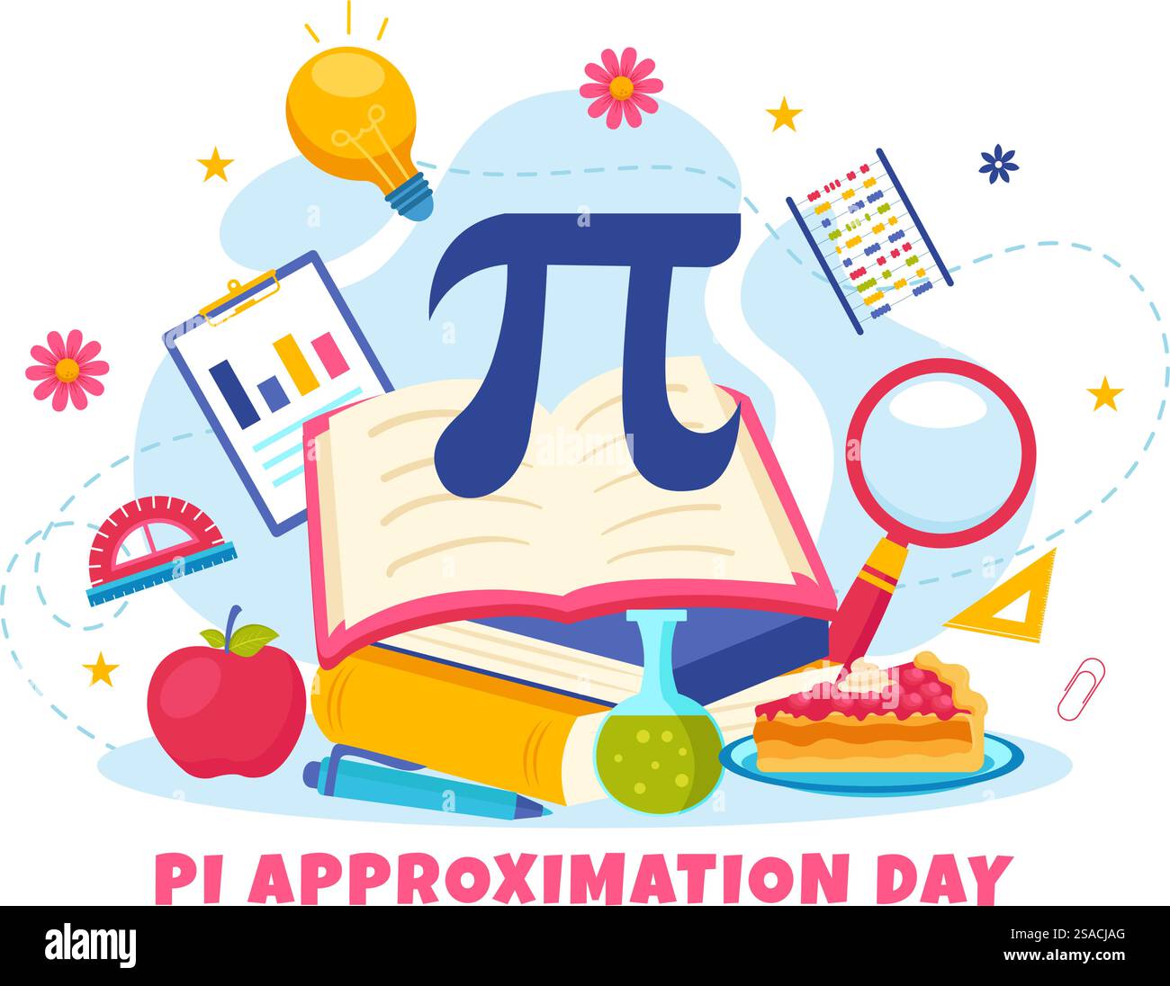 Pi Approximation Day Vector Illustration on July 22 with Mathematical ...
