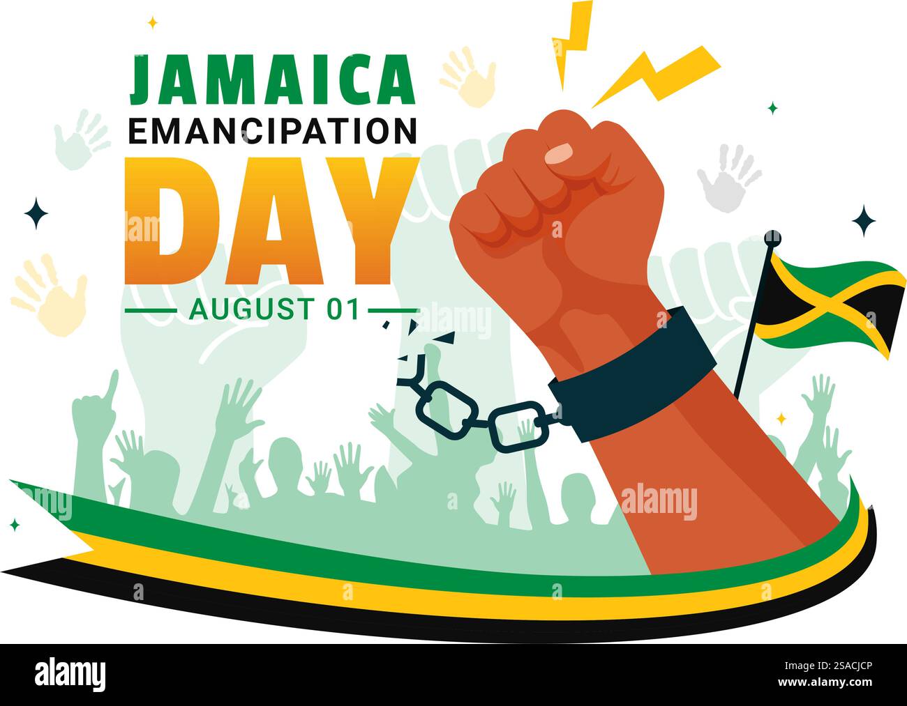Vector Illustration of Jamaica Emancipation Day on August 1st with a ...