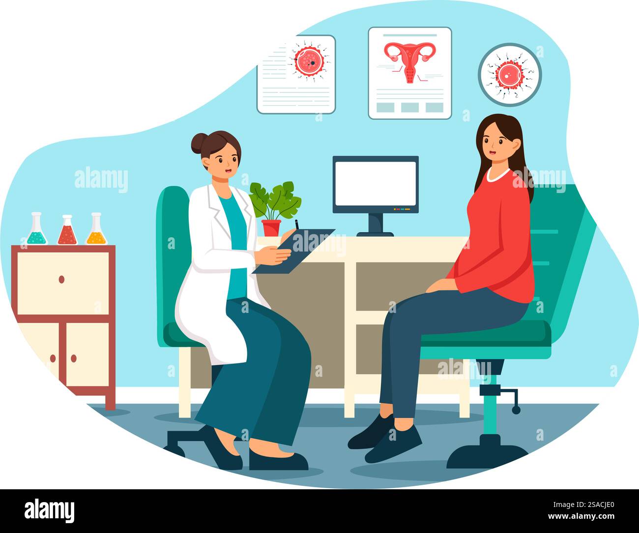 Reproduction Clinic Vector Illustration featuring Assisted Reproductive ...