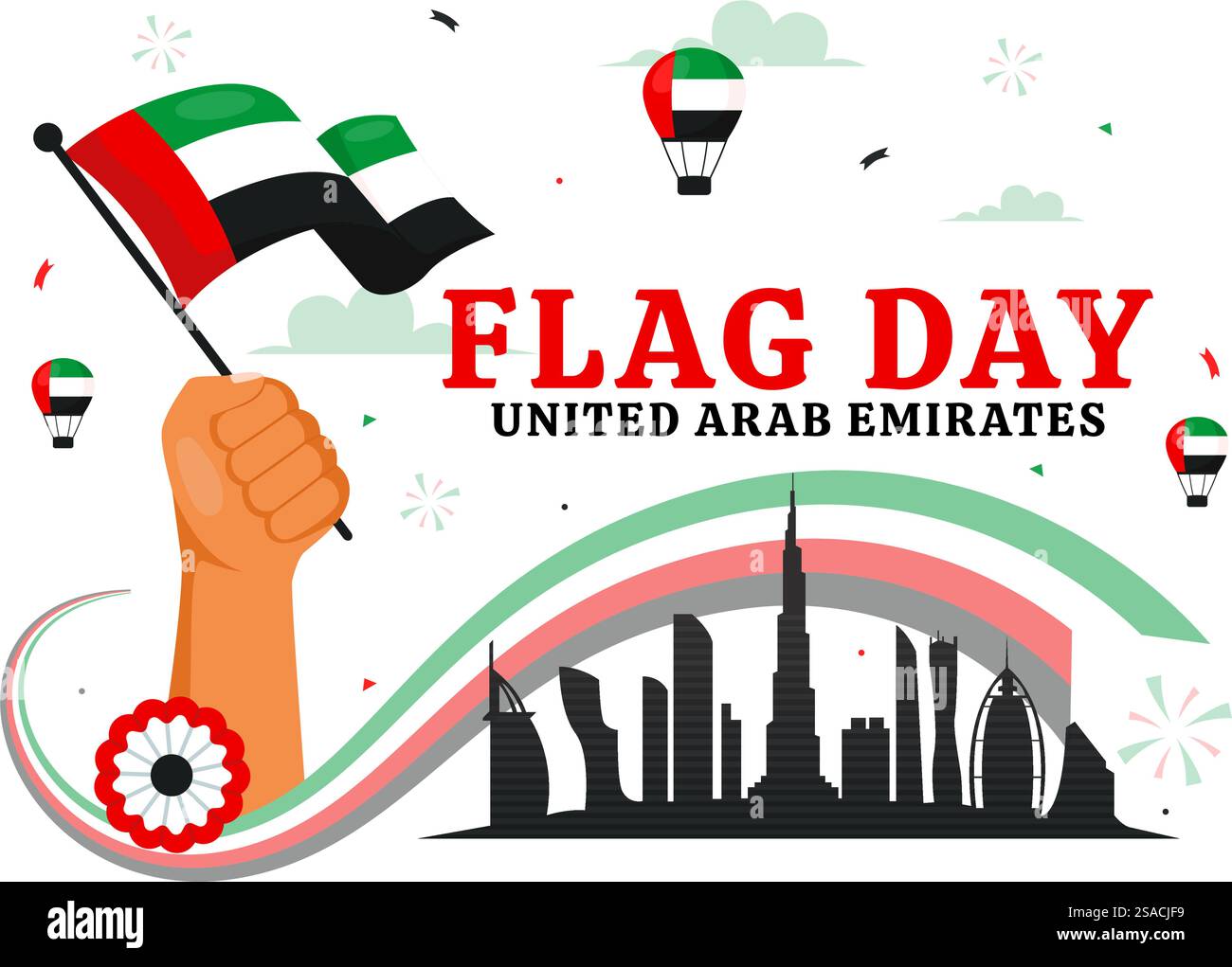 United Arab Emirates Flag Day Vector Illustration on 3rd November ...
