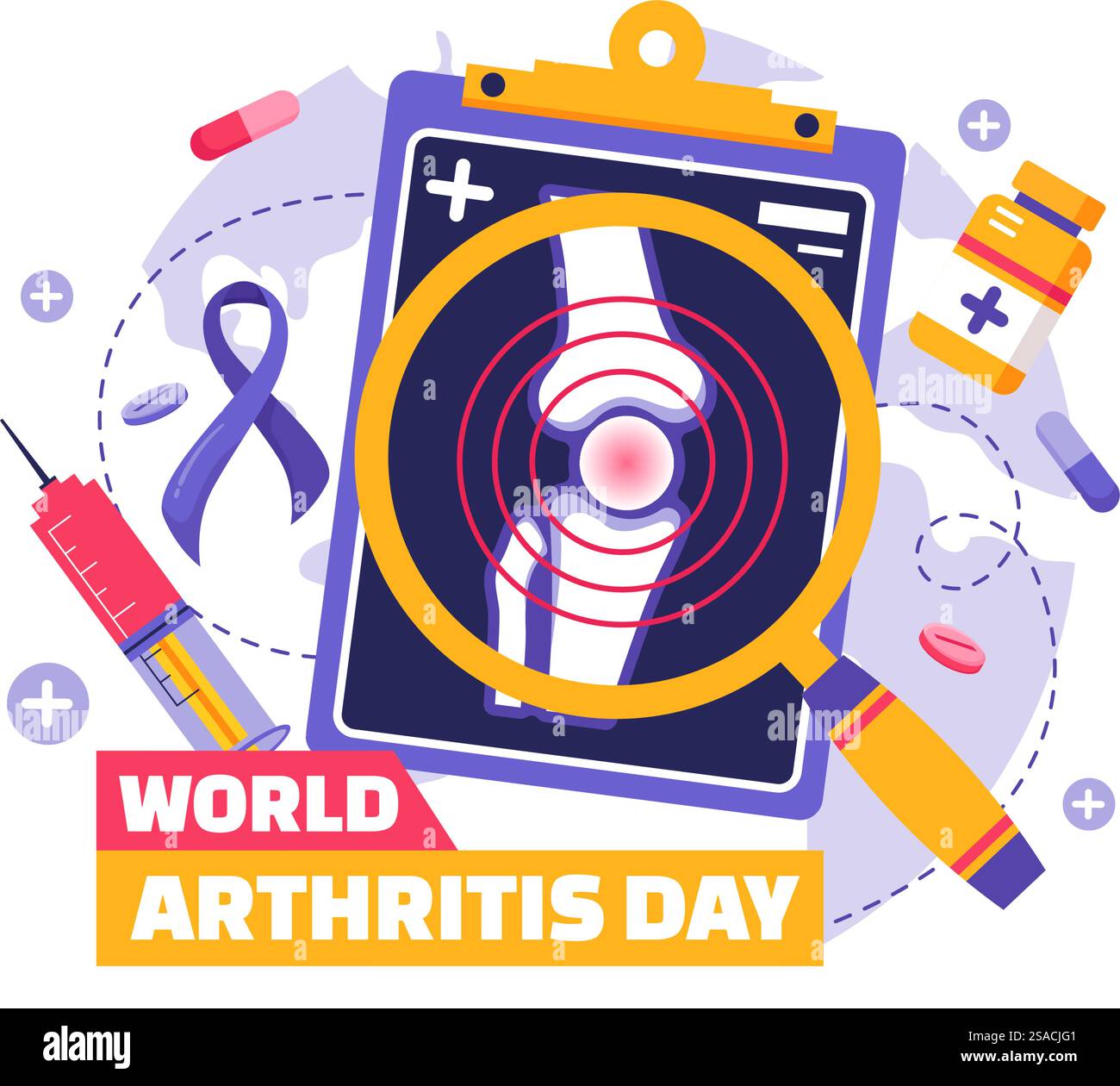 World Arthritis Day vector illustration for October 12, featuring ...