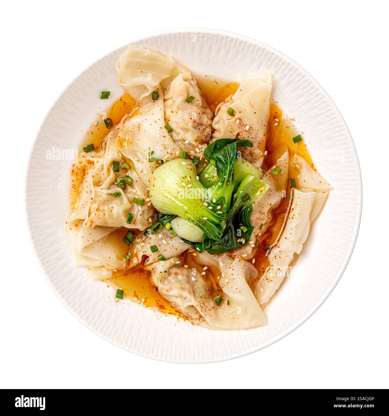 Isolated portion of asian wonton dumplings Stock Photo - Alamy