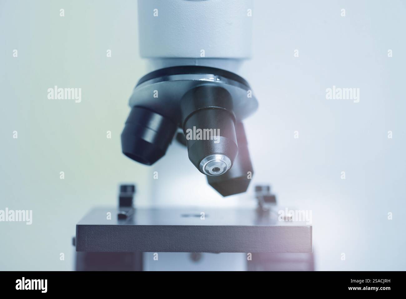 Science. Modern microscope on light background, closeup Stock Photo - Alamy