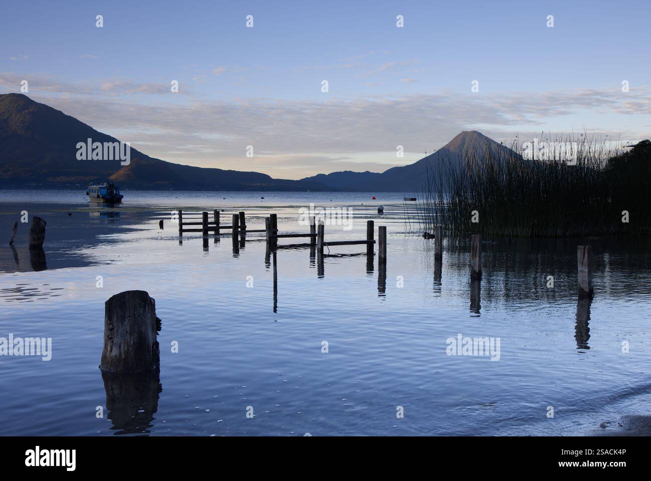 Lake Atitlan at sunrise, Guatemala Stock Photo - Alamy