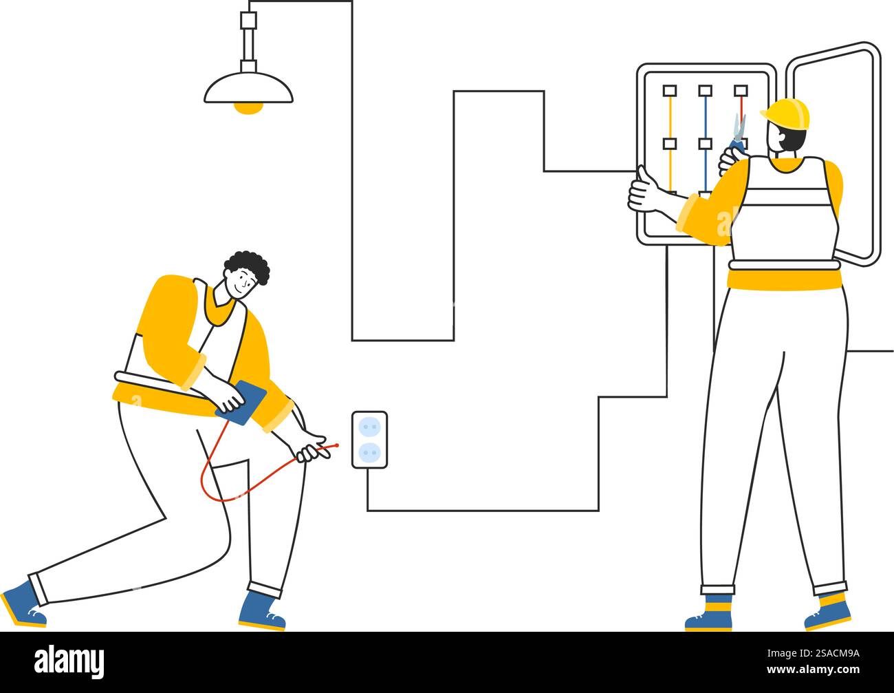 Lighting and Electricity Vector Illustration featuring a Light Bulb ...