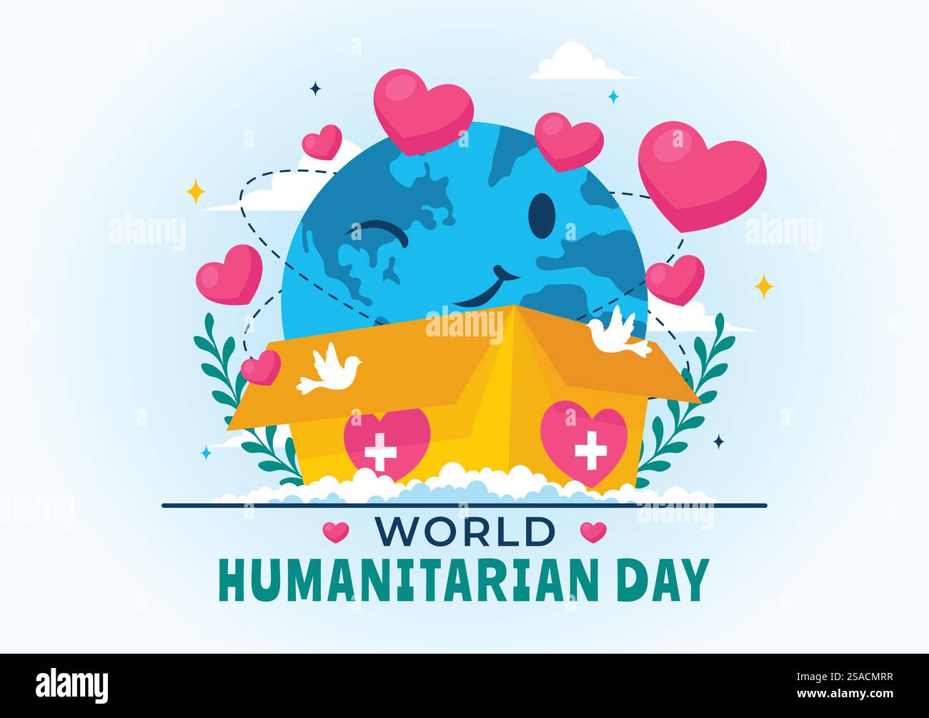 World Humanitarian Day Vector Illustration featuring a Global ...