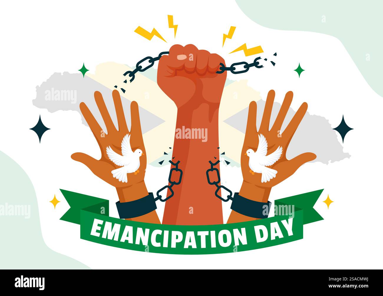 Vector Illustration of Jamaica Emancipation Day on August 1st with a ...