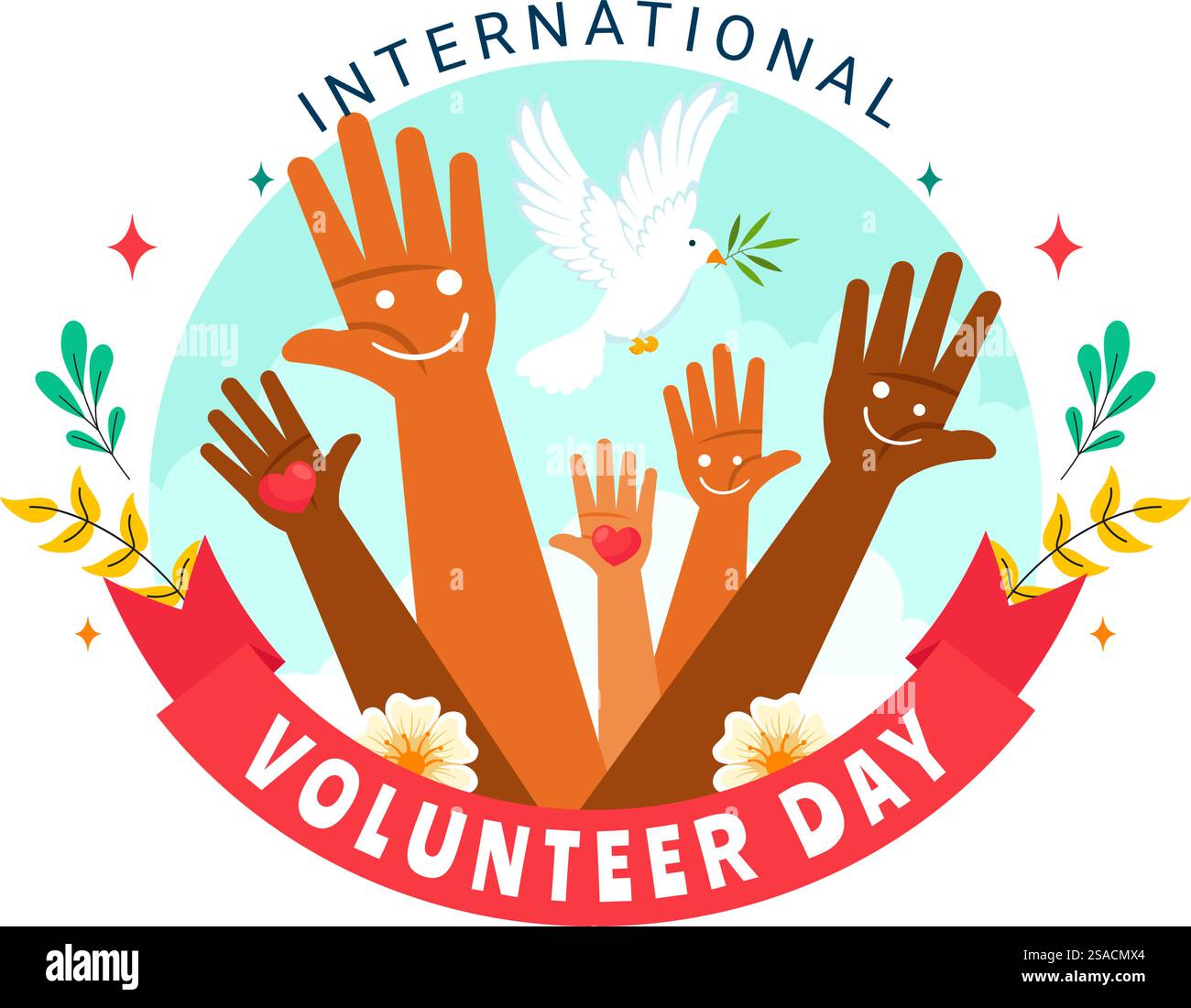 International Volunteer Day for Economic and Social Development Vector ...