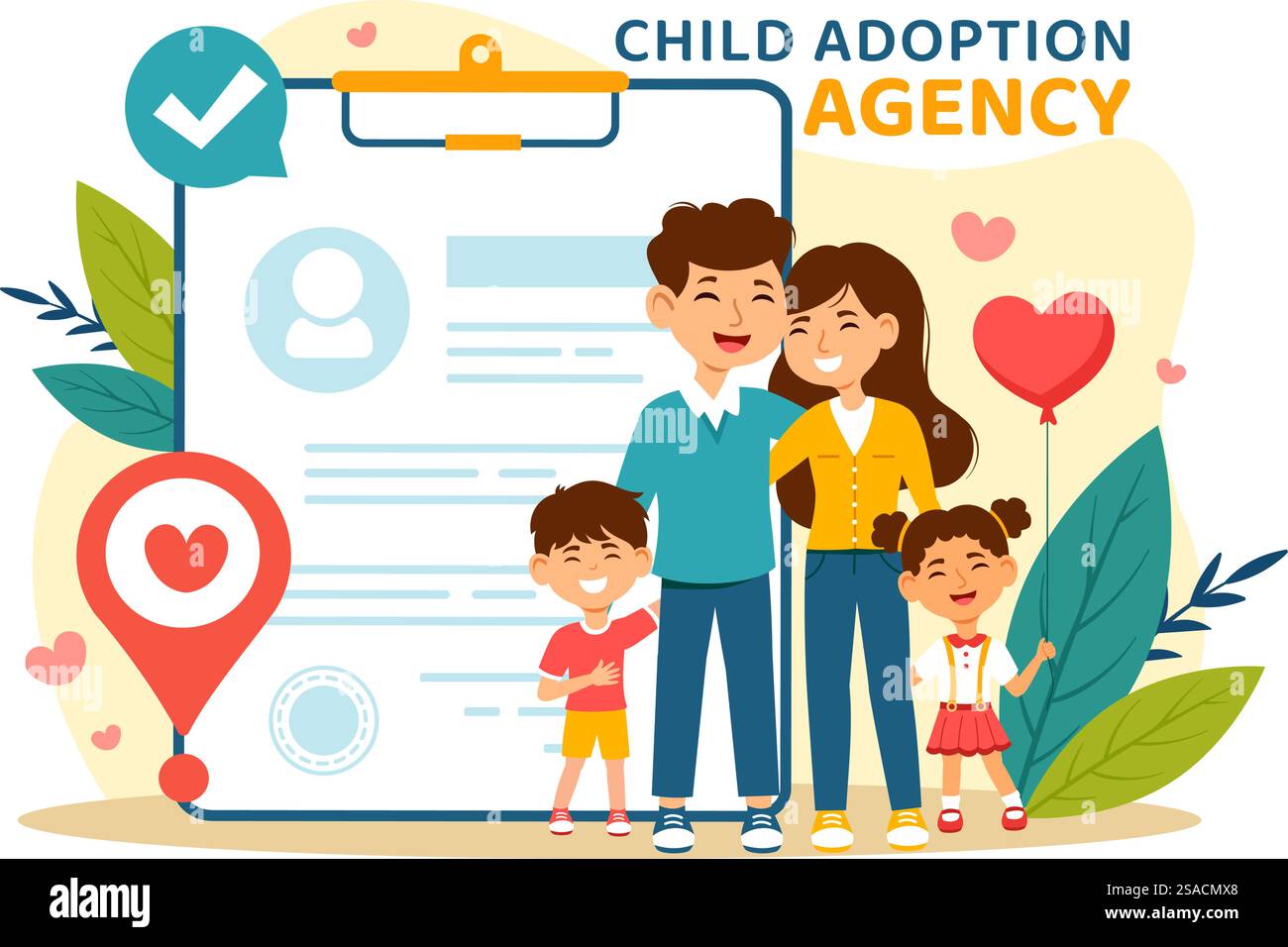 Child Adoption Agency Vector Illustration to Taking Kids to Be Raised ...