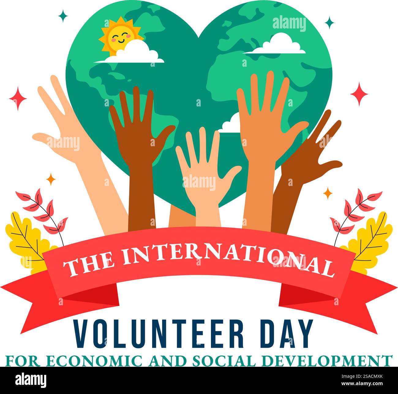 International Volunteer Day for Economic and Social Development Vector ...