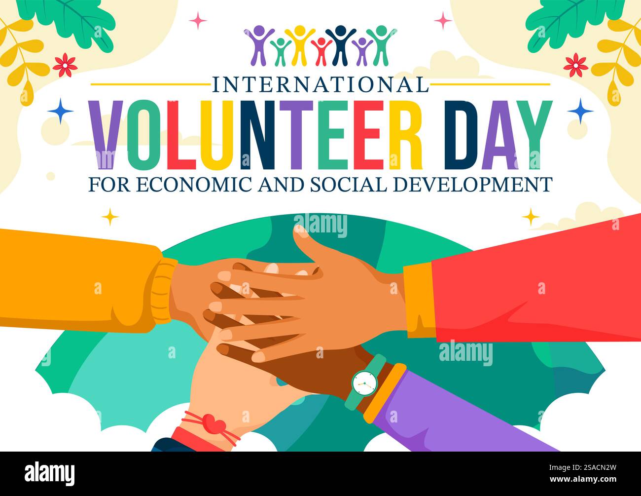 International Volunteer Day for Economic and Social Development Vector ...