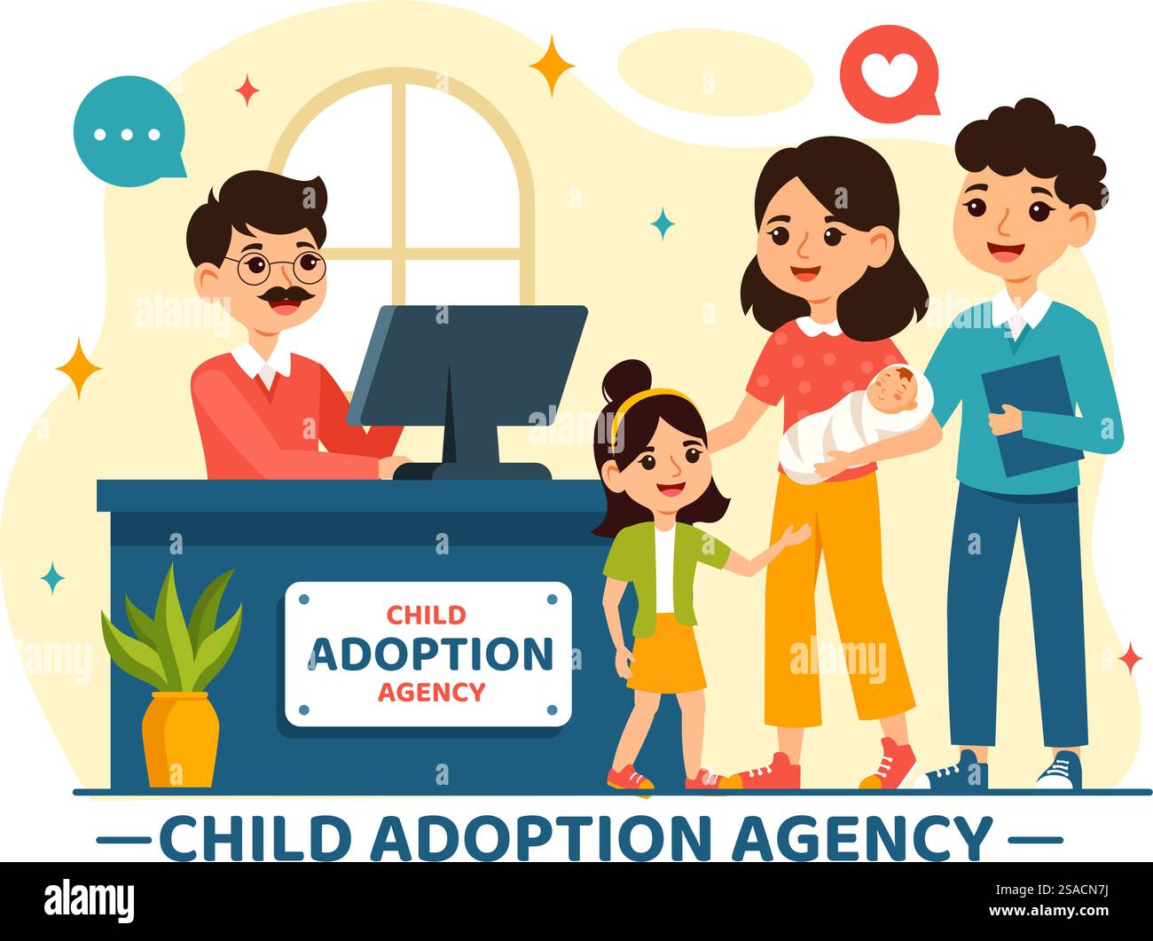 Child Adoption Agency Vector Illustration to Taking Kids to Be Raised ...