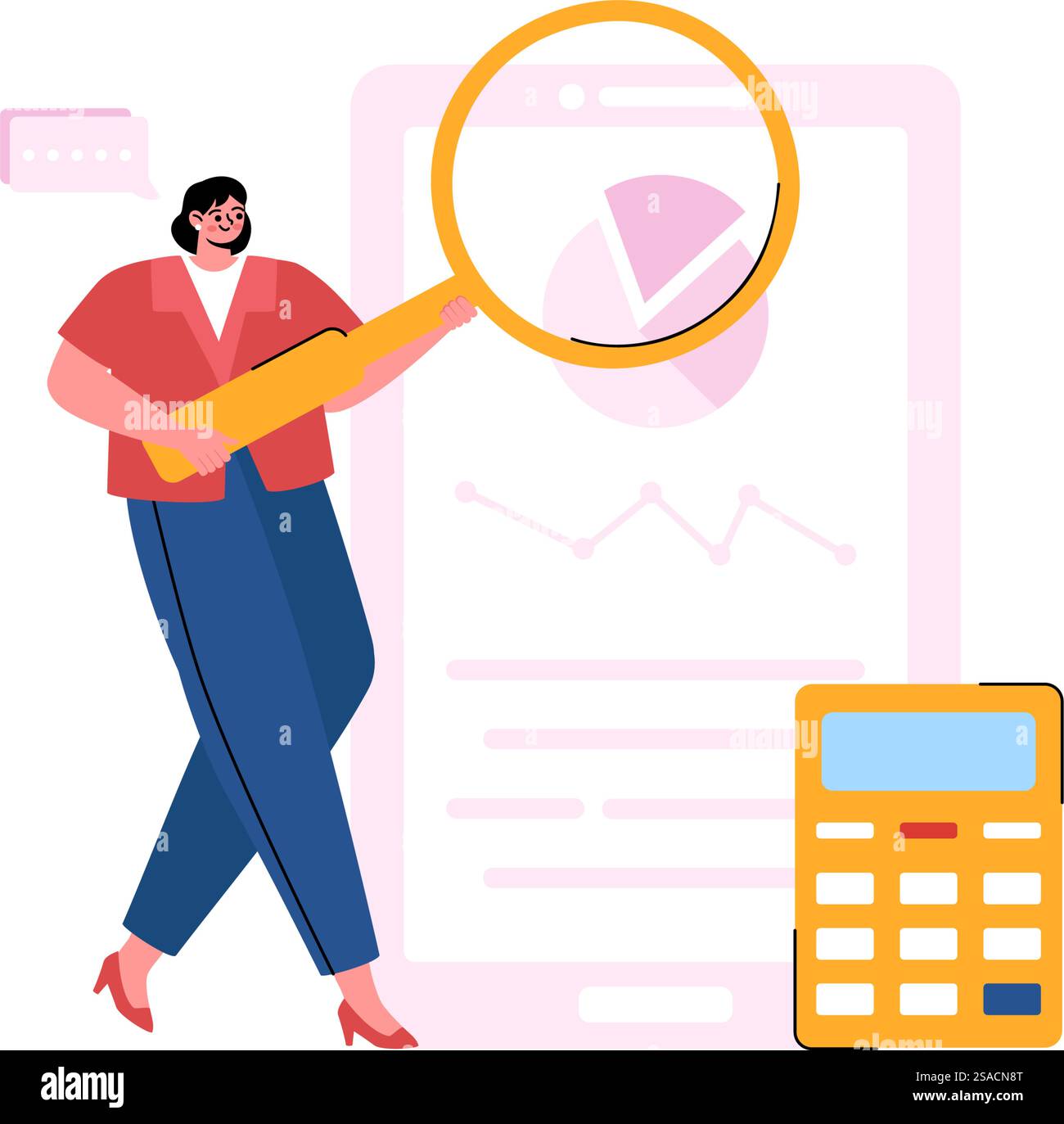 Business Audit Documents Vector Illustration With Charts Accounting Calculations And