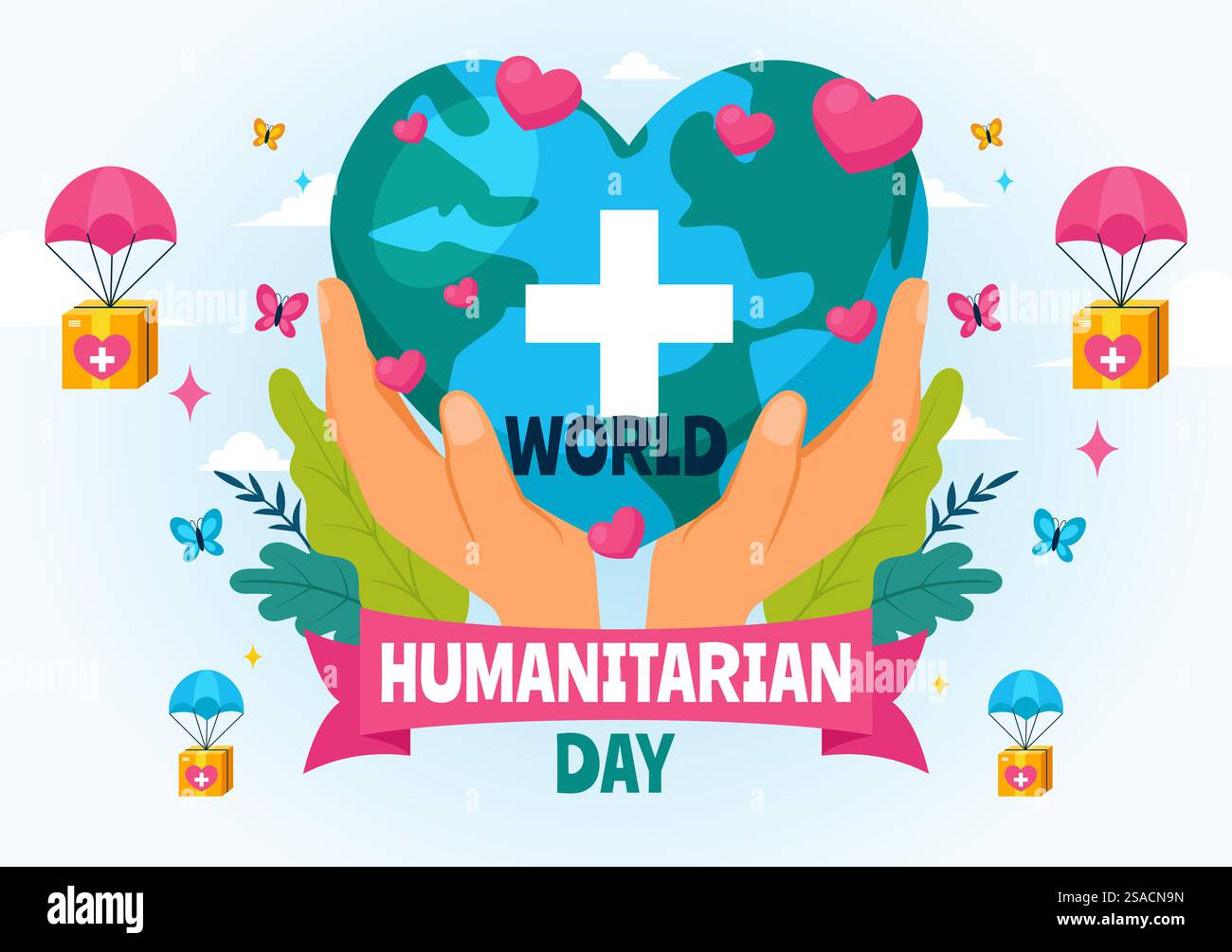 World Humanitarian Day Vector Illustration featuring a Global ...