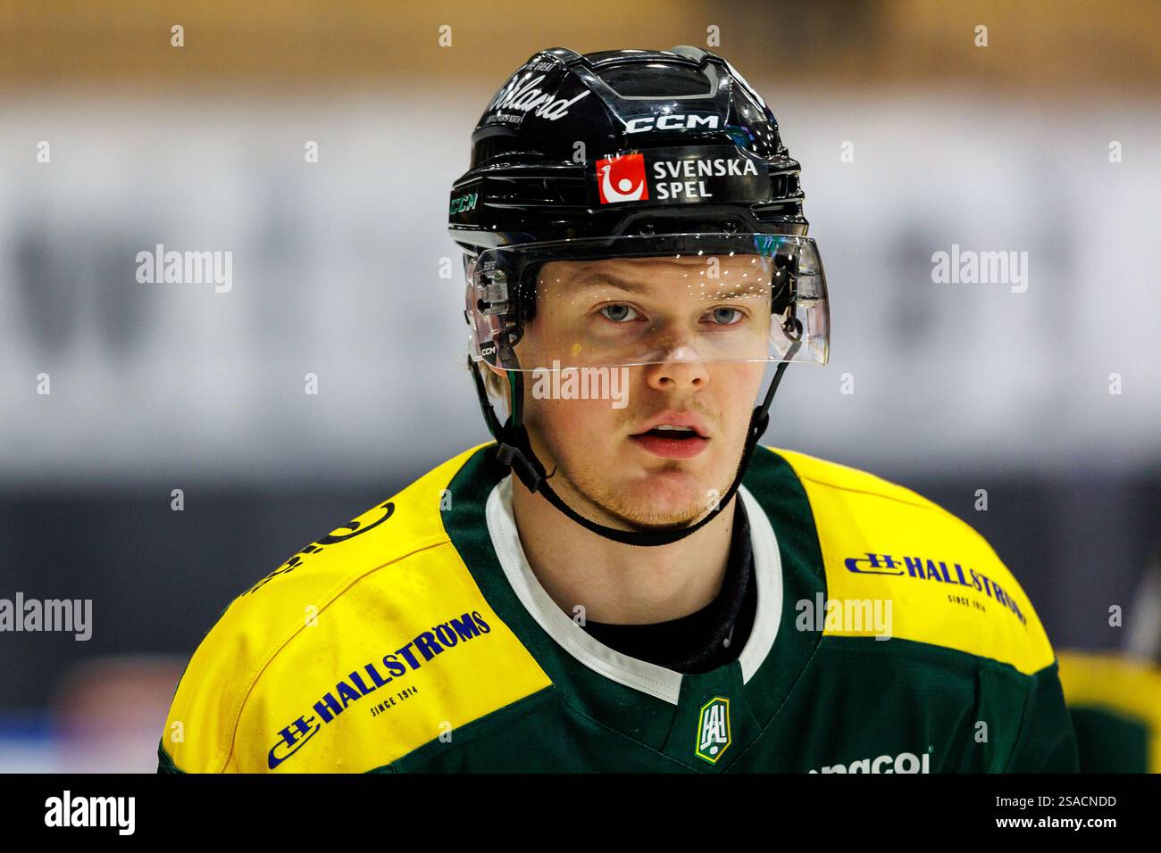 250129 Östersunds Albin Eriksson under ishockeymatchen i ...