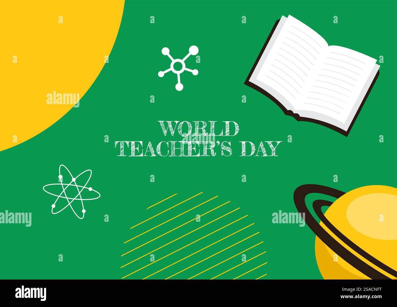 Teacher’s Day Social Media Background Flat Cartoon Hand Drawn Templates ...
