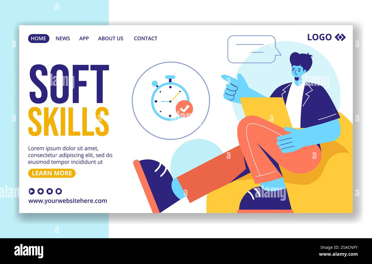 Soft Skills Social Media Landing Page Cartoon Hand Drawn Templates ...