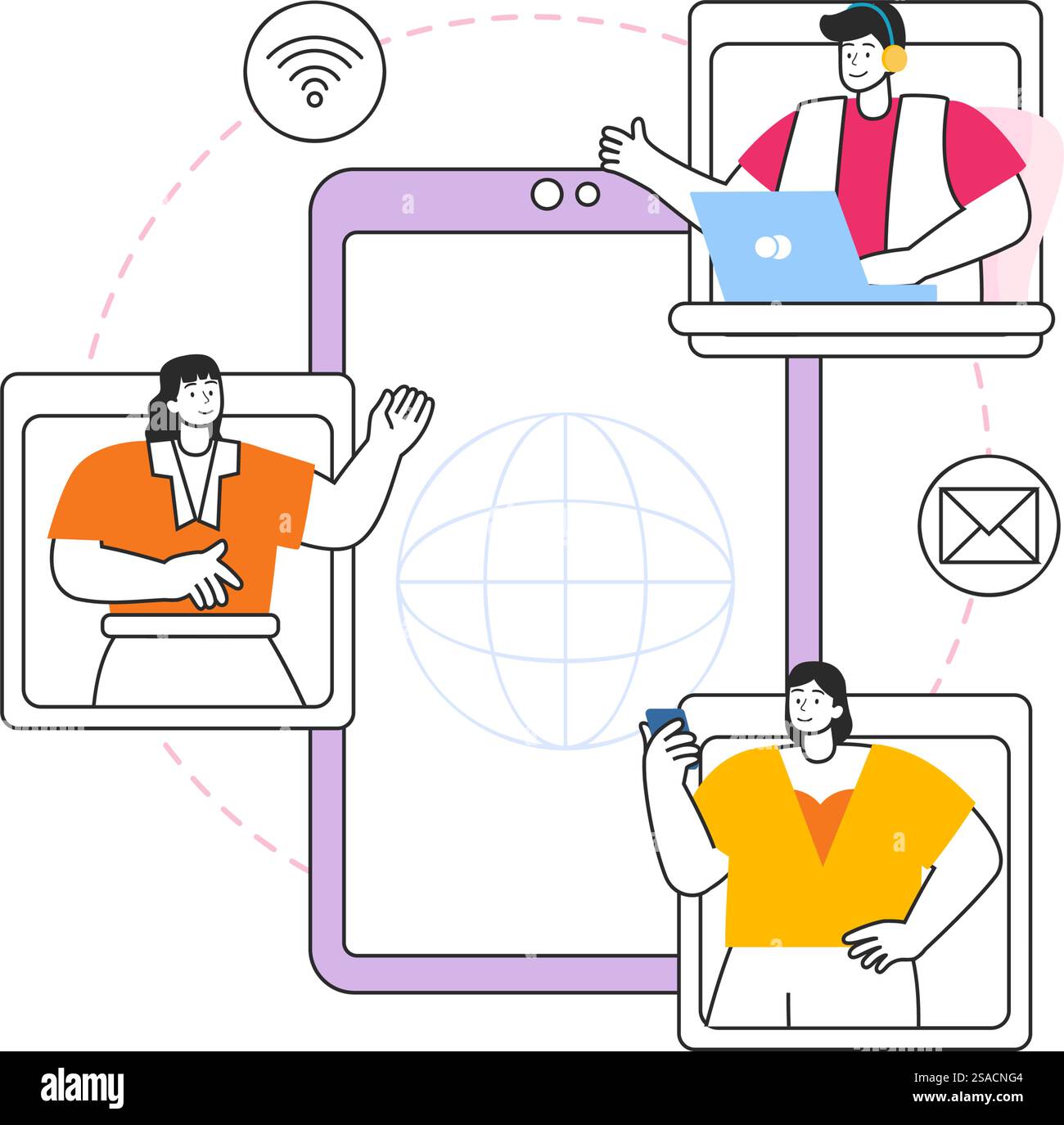 Intranet Internet Network Connection Technology Vector Illustration to ...