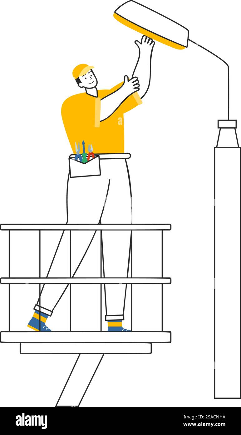 Lighting and Electricity Vector Illustration featuring a Light Bulb ...
