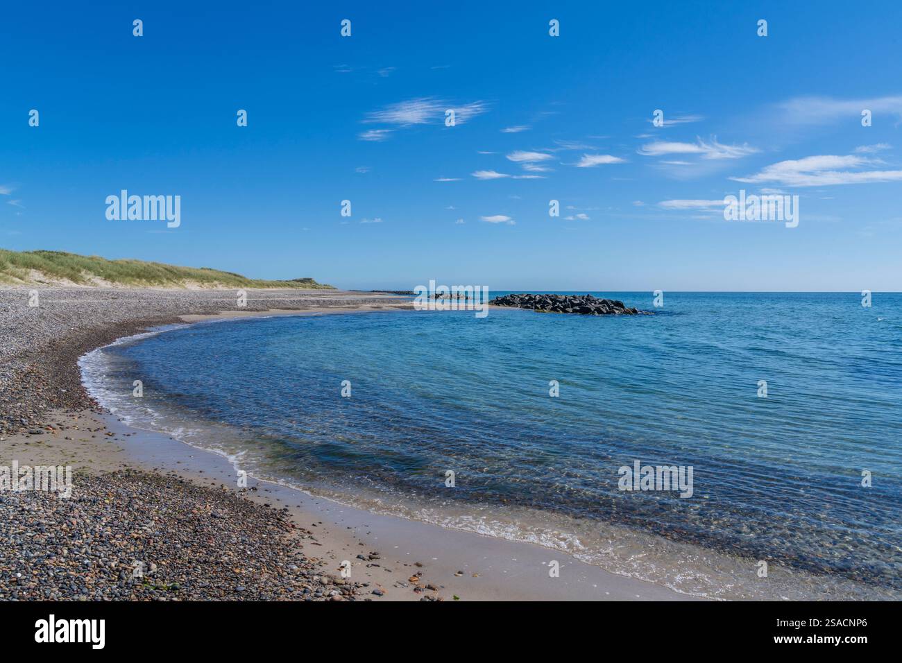 The beach at Skagen and Grenen at the most northern tip of Denmark in ...