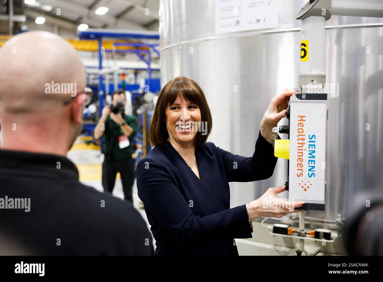 Chancellor Rachel Reeves during a visit to Siemens Healthineers, in ...