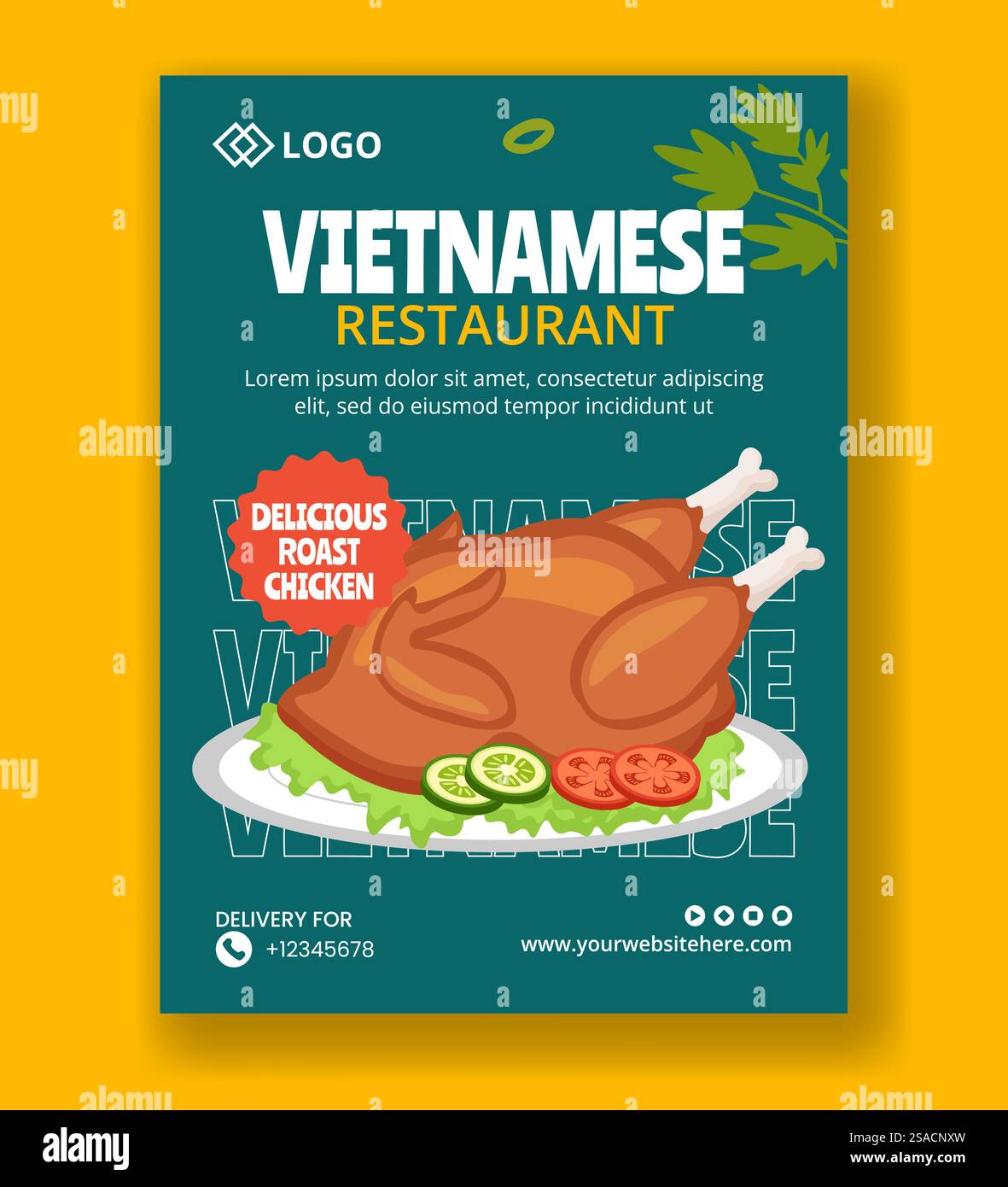 Vietnamese Food Vertical Poster Flat Cartoon Hand Drawn Templates ...