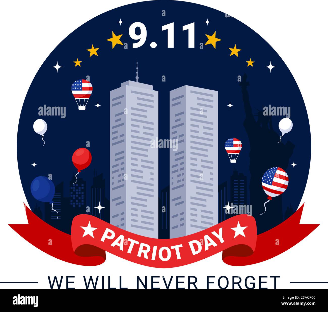 Happy USA Patriot Day Vector Illustration featuring the United States ...