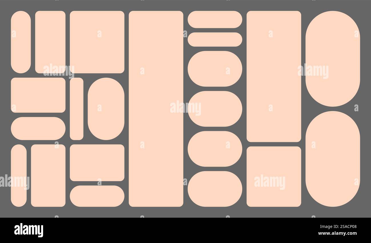 Dimensions 16x9 trendy bento grid layout style brick Ui UX templates ...
