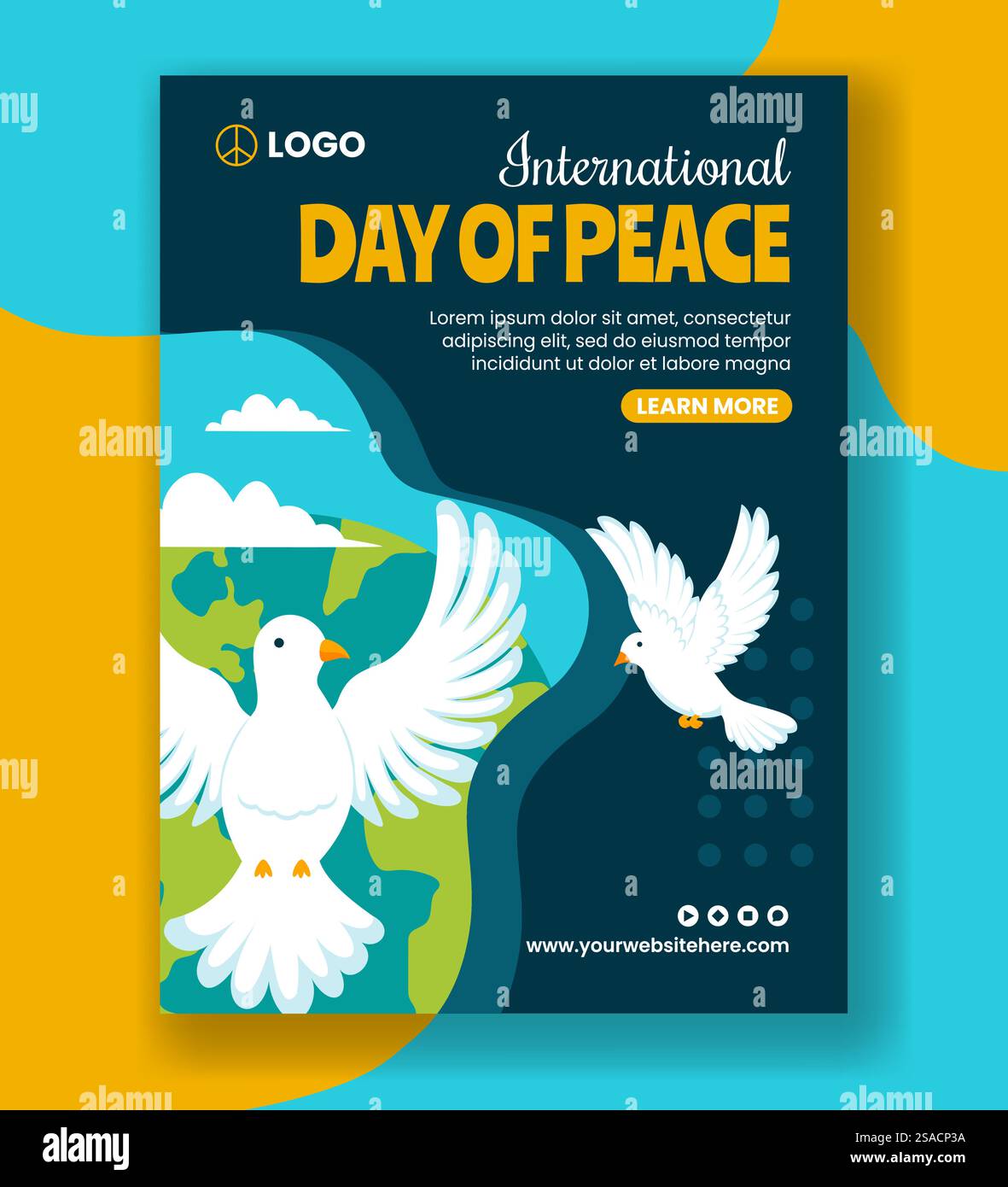 International Peace Day Vertical Poster Flat Cartoon Hand Drawn ...