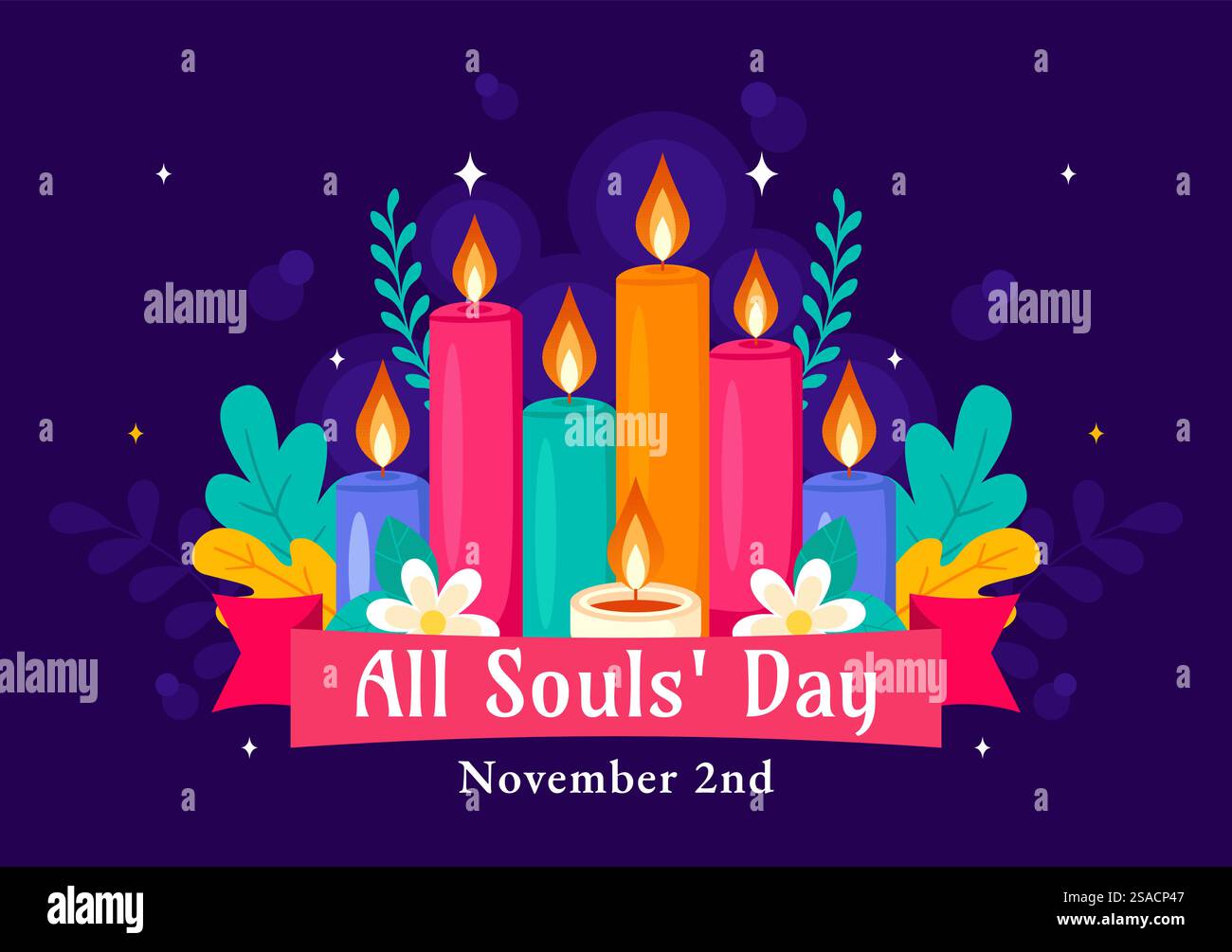 All Souls’ Day Vector Illustration to Honor and Commemorate the Souls ...