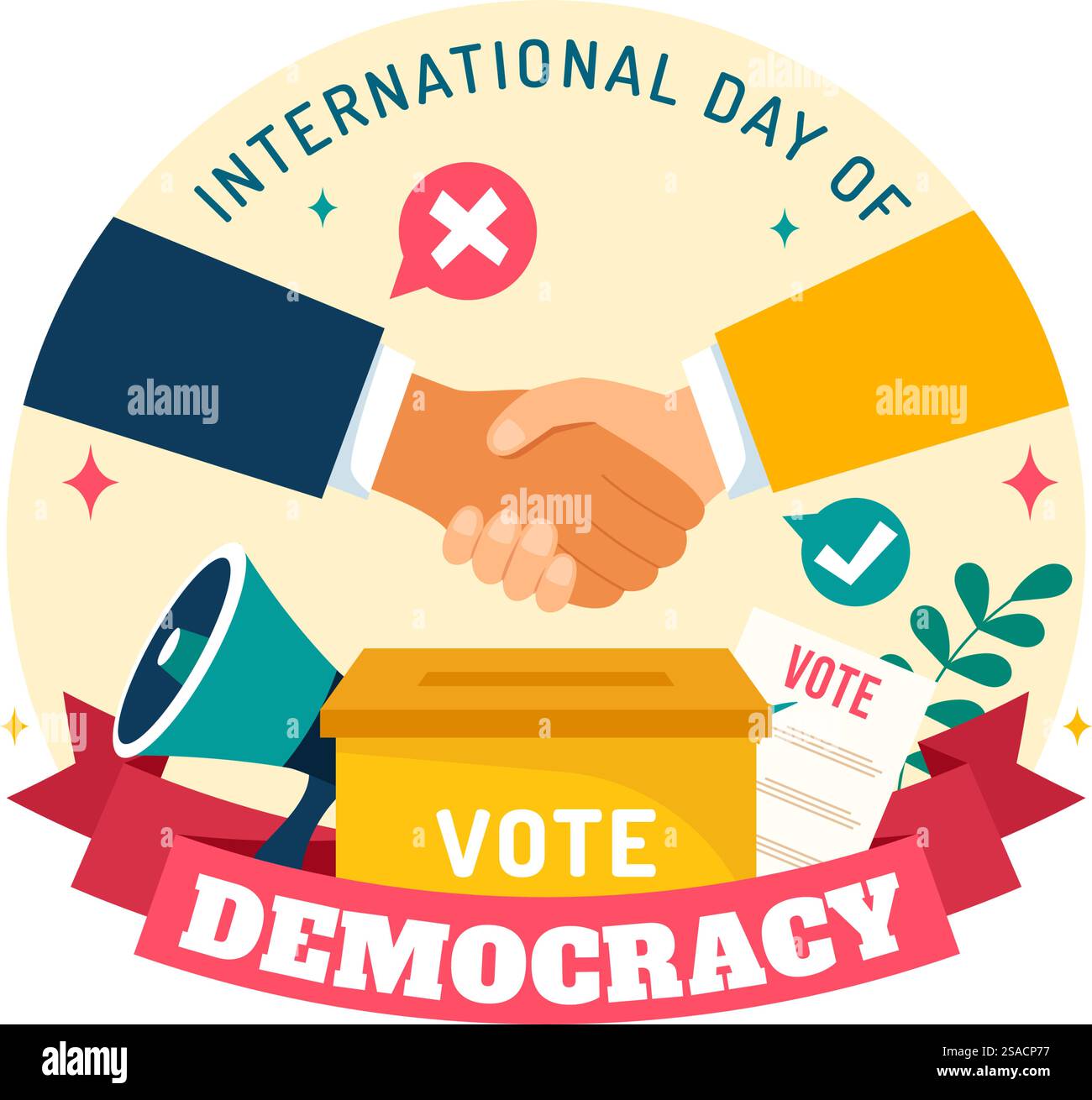 International Day of Democracy Vector Illustration on September 15 with ...