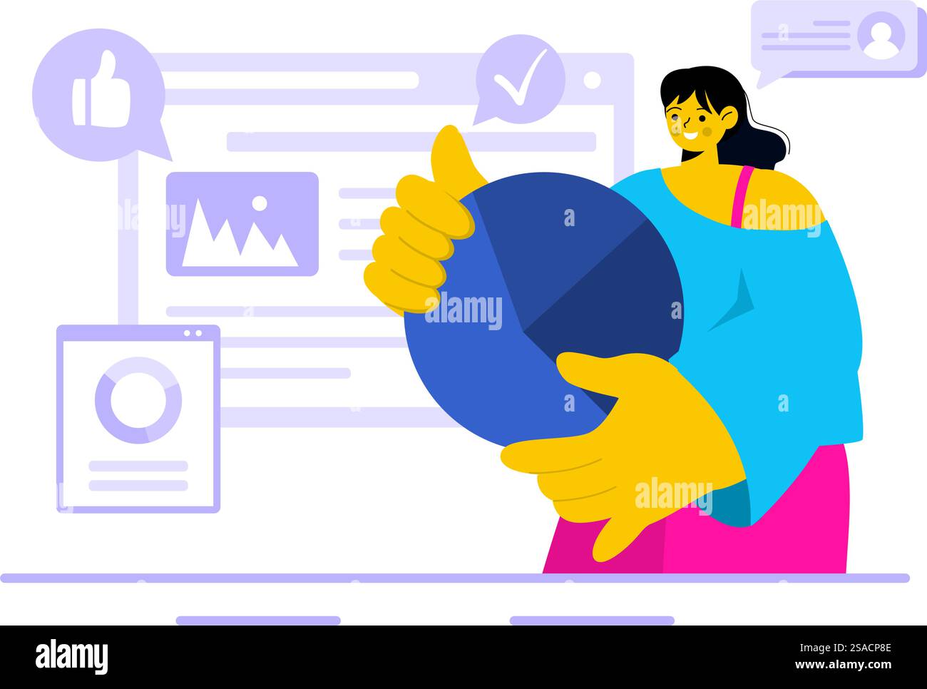 Personal Portfolio Vector Illustration with Profile Data, Resume, or ...