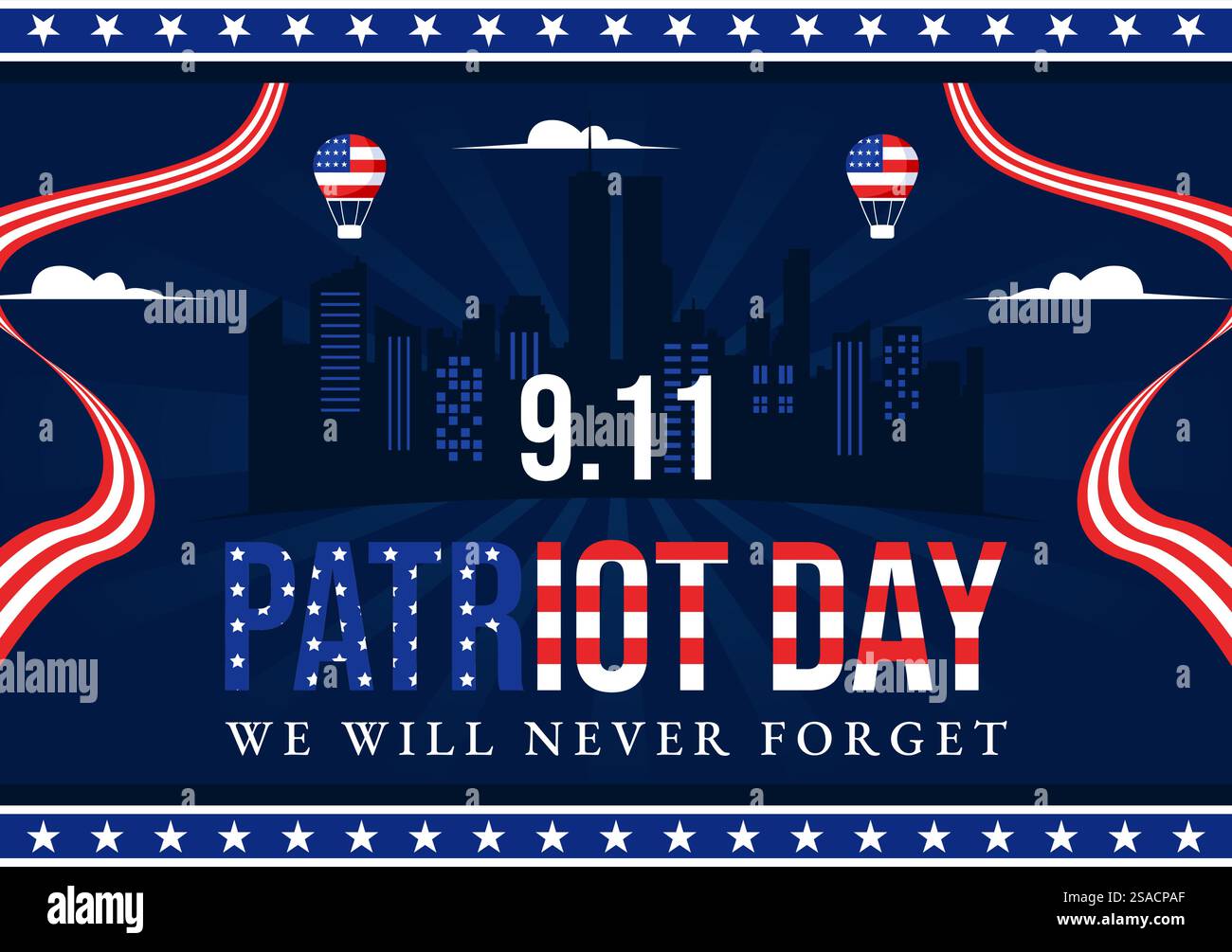 Happy USA Patriot Day Vector Illustration featuring the United States ...