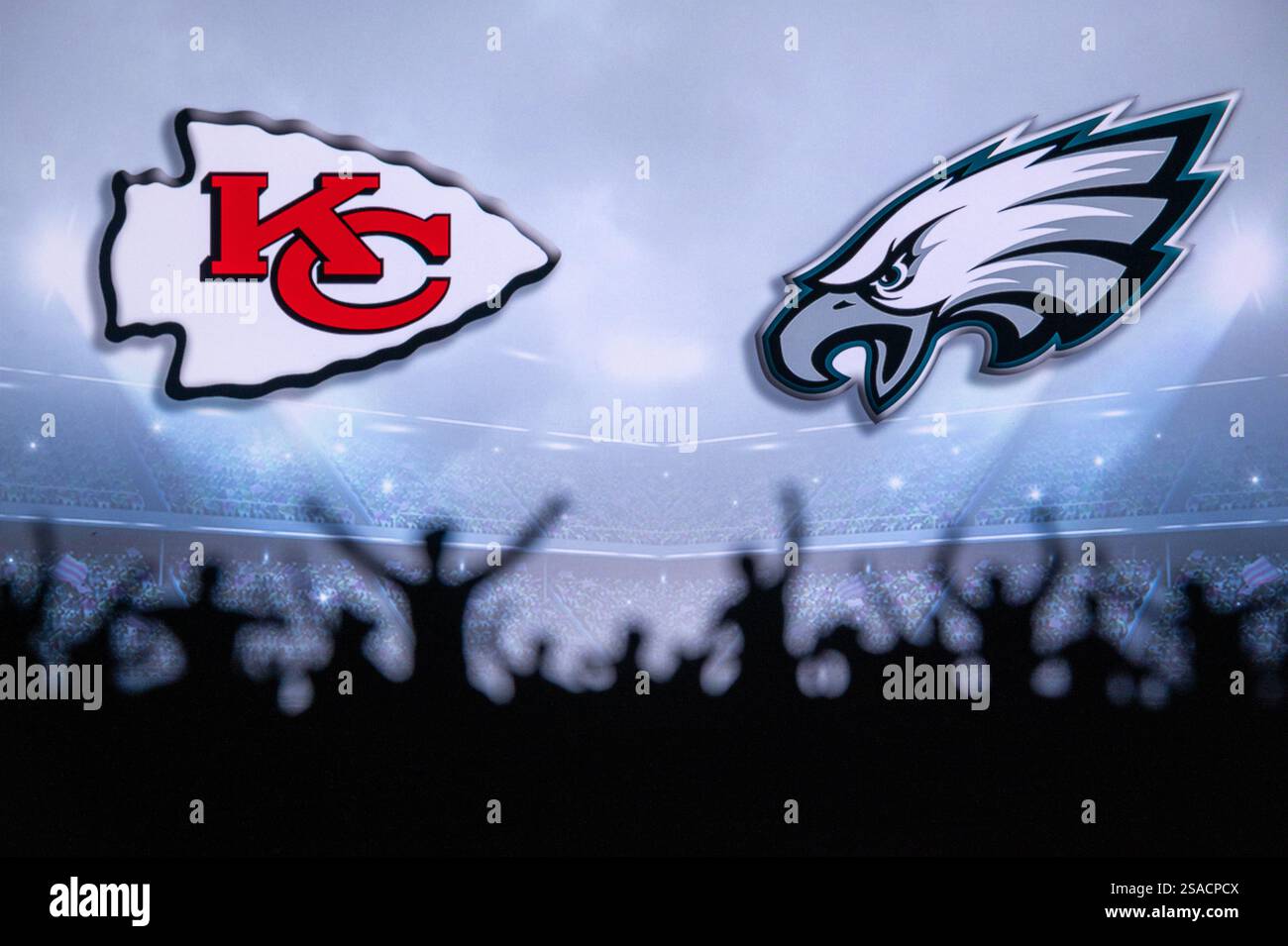 NEW ORLEANS, USA, JANUARY 27, 2025: Fans at the Superdome stadium ...