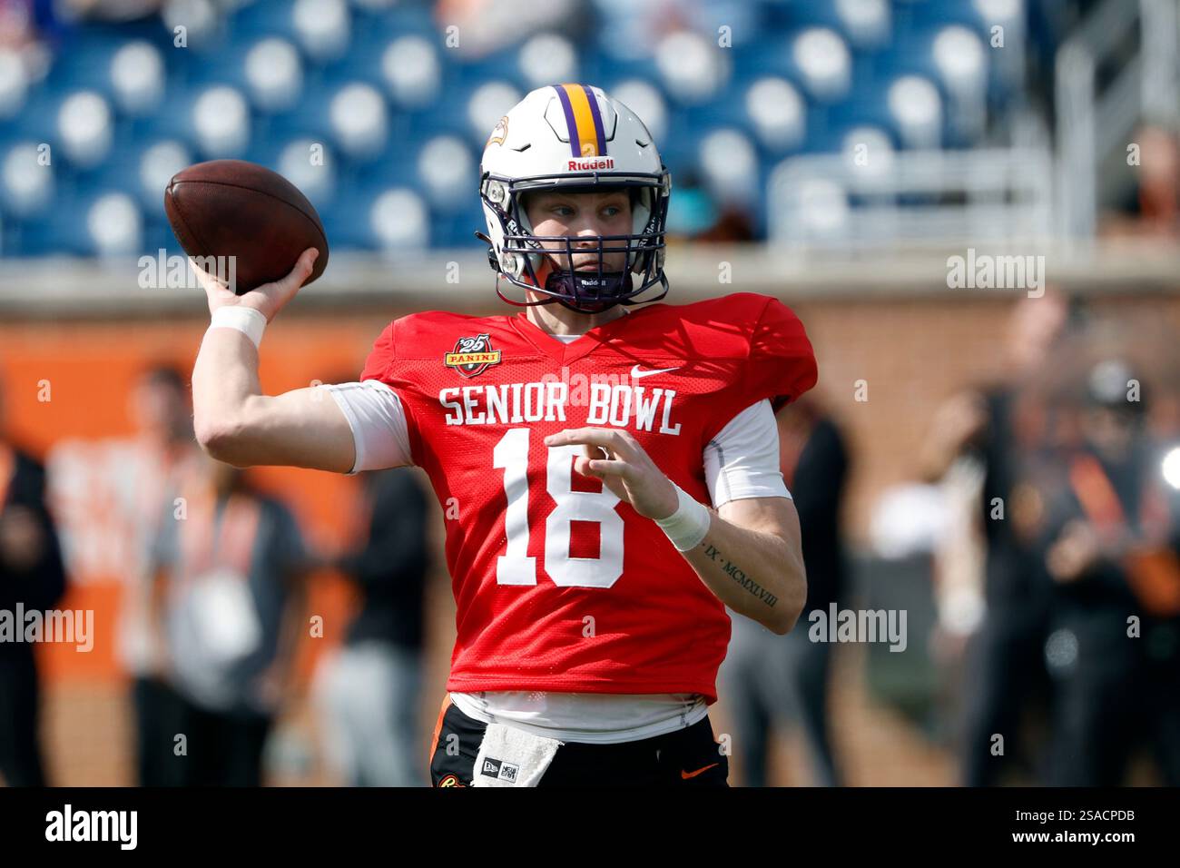National team quarterback Taylor Elgersma of Laurier throws a pass as ...
