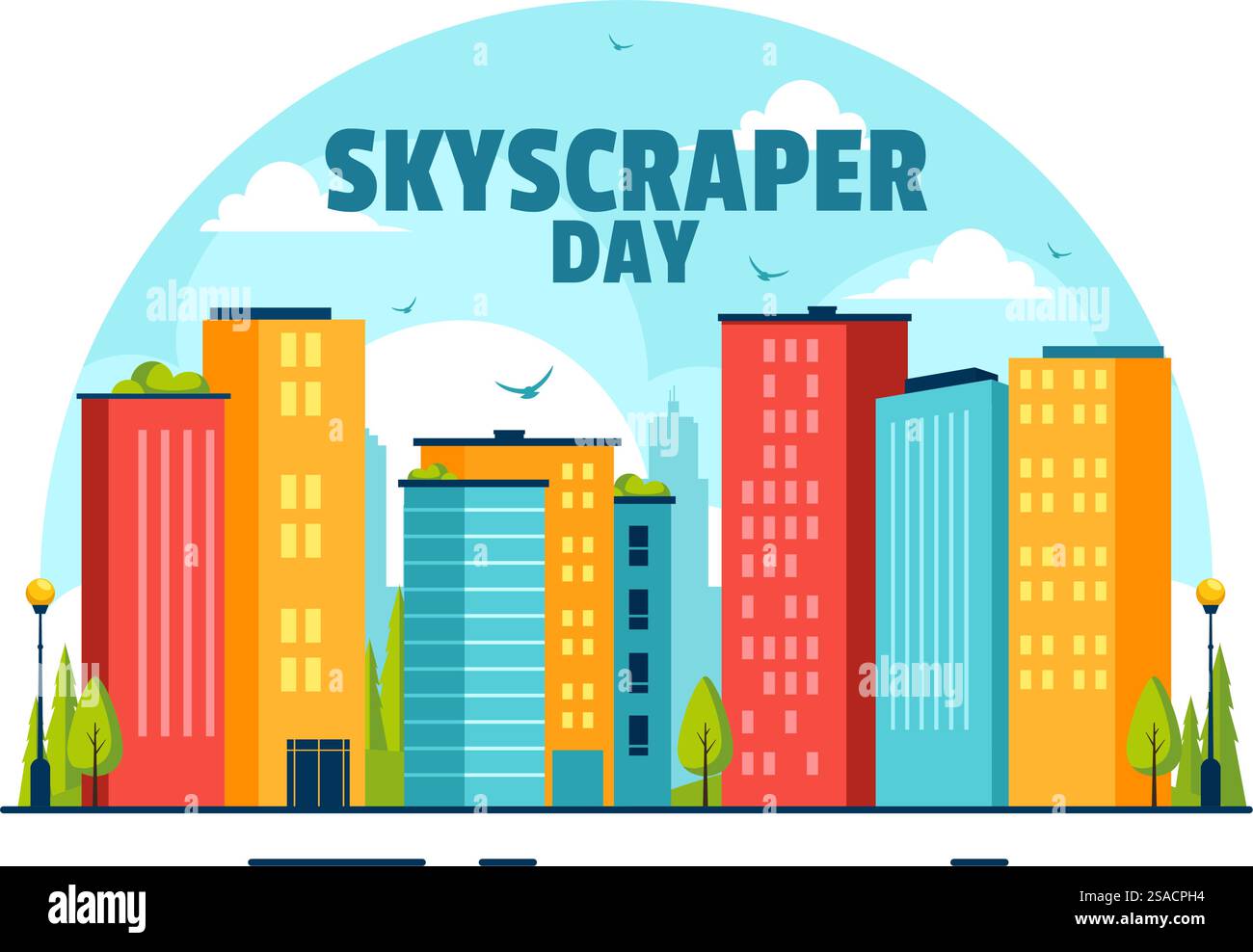 Skyscraper Day Vector Illustration on September 3rd featuring City ...