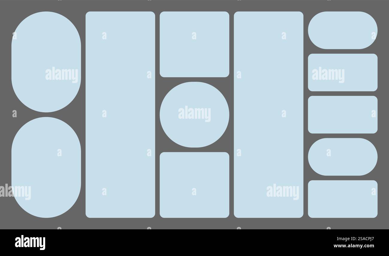 Dimensions 16x9 trendy bento grid layout style brick Ui UX templates ...