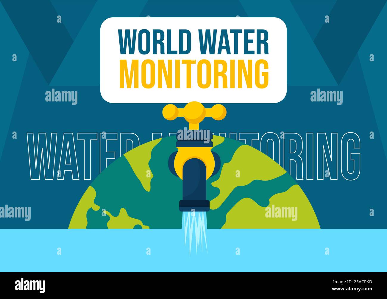 Water Monitoring Day Social Media Background Flat Cartoon Hand Drawn ...