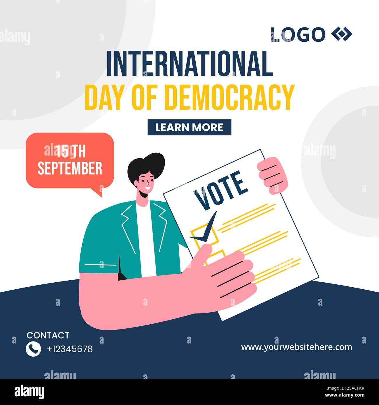 Democracy Day Social Media Illustration Flat Cartoon Hand Drawn ...