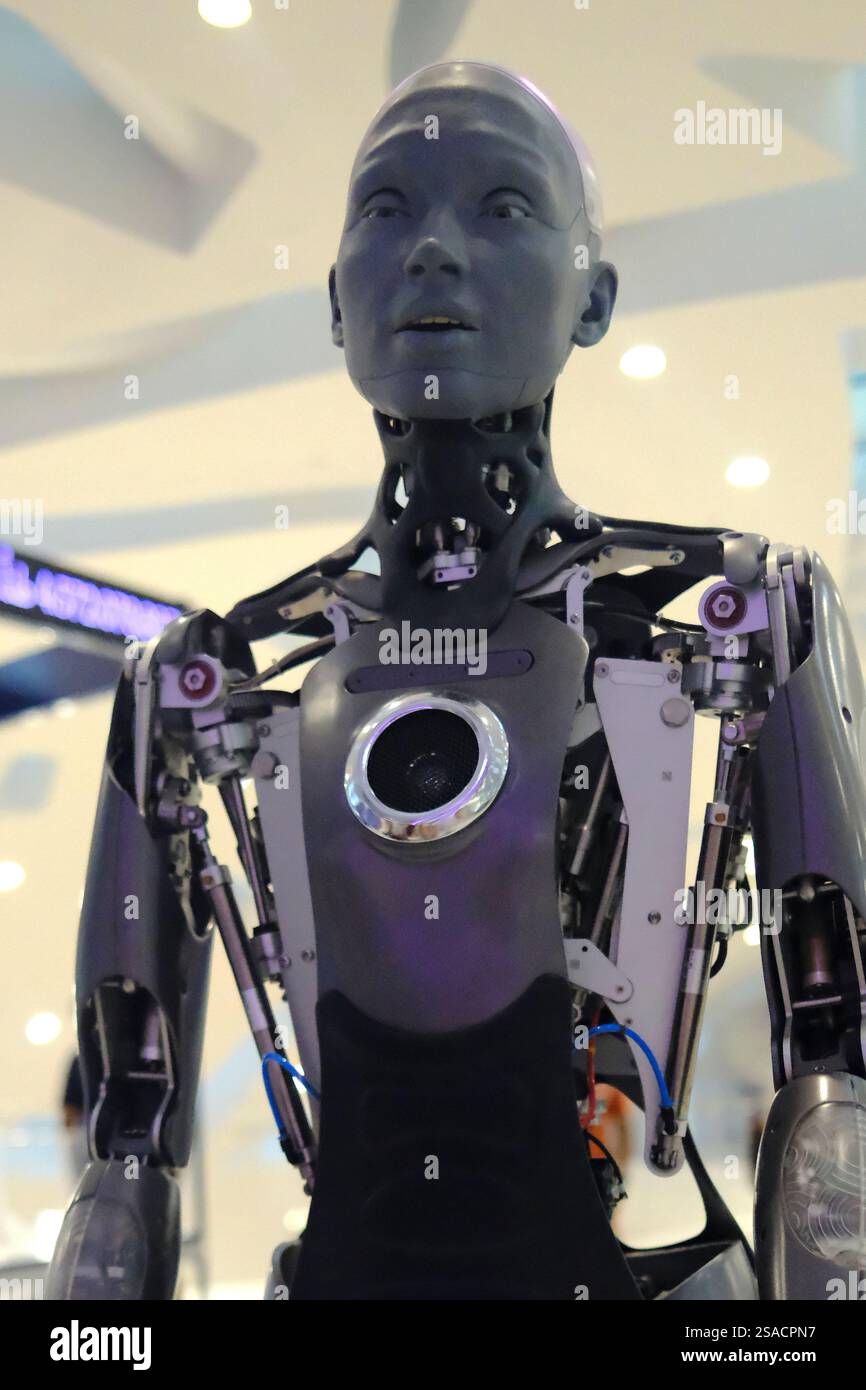 Museum of the Future. Exhibits. Ameca an humanoid robot. Dubai, UAE ...