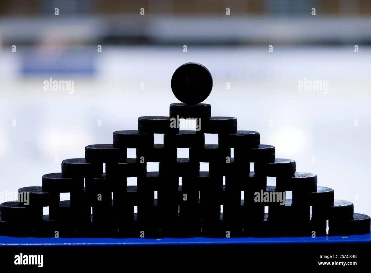 Ice Hockey Pucks. Championship match. Sport. Megeve. France Stock Photo ...