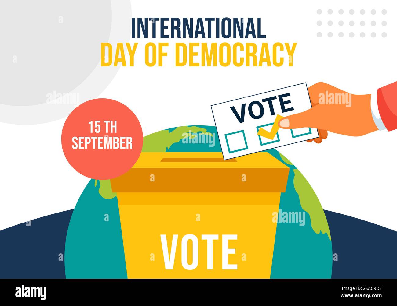Democracy Day Social Media Background Flat Cartoon Hand Drawn Templates ...