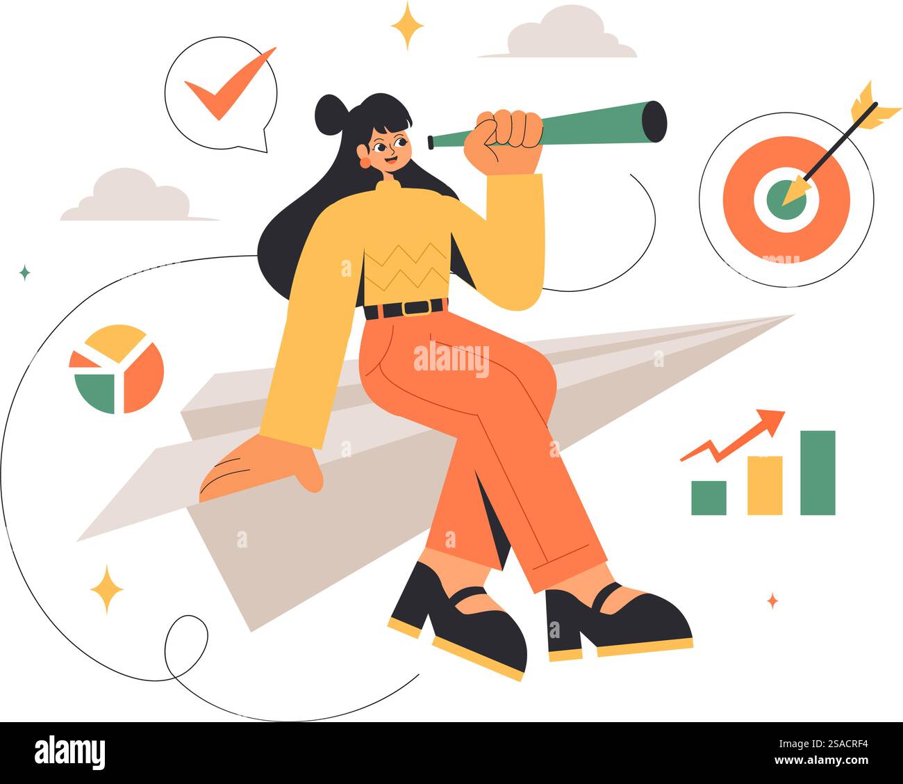 Vector Illustration of Women Leaders in Business, featuring a Female ...