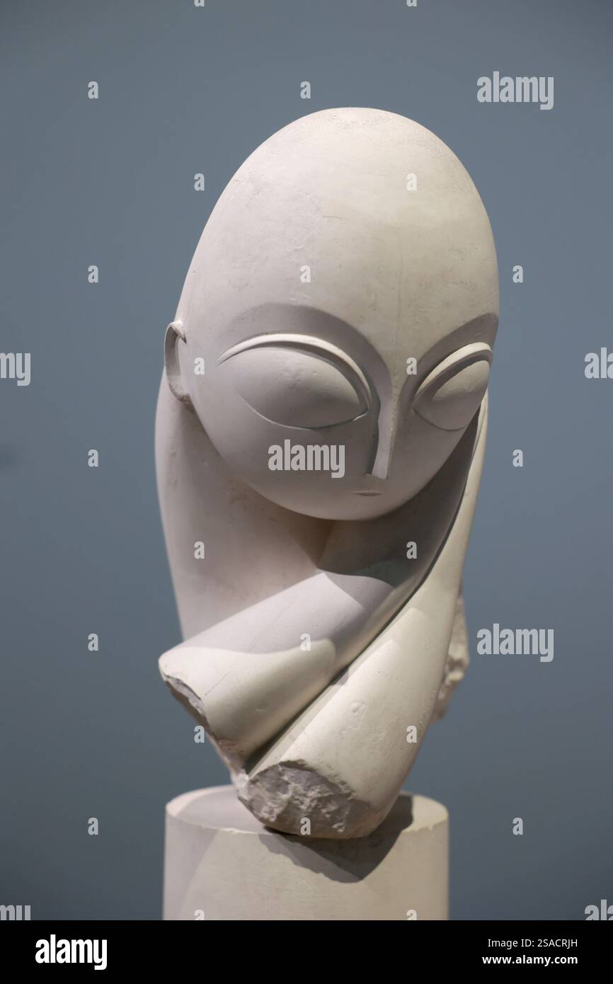 Brancusi exhibition at the Pompidou center, Paris, France.Miss Pogany I ...