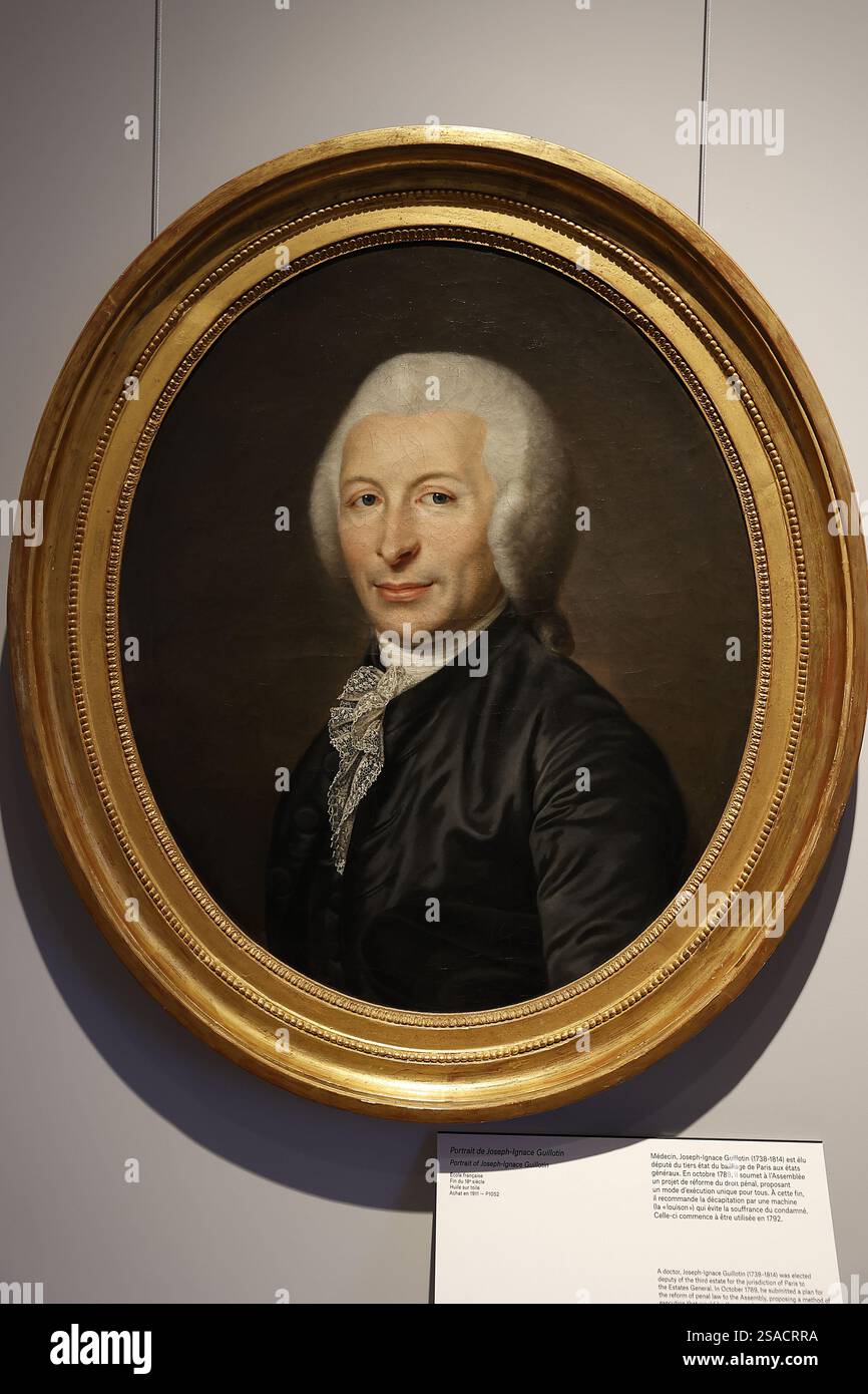 Carnavalet museum, Paris, France.Portrait of Joseph-Ignace Guillotin ...