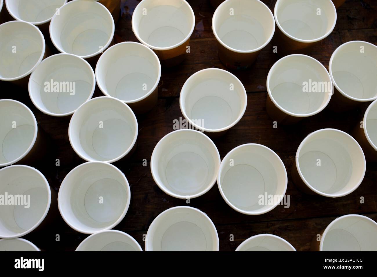 Paper drinking water cups. Hydration. France Stock Photo - Alamy